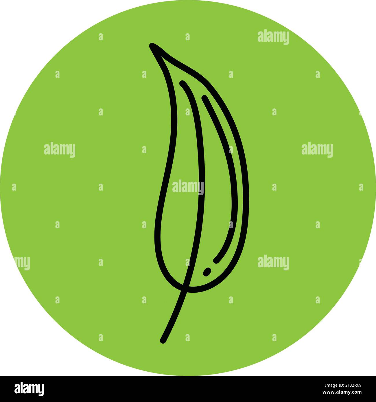 Small green leaf, illustration, vector on a white background Stock ...