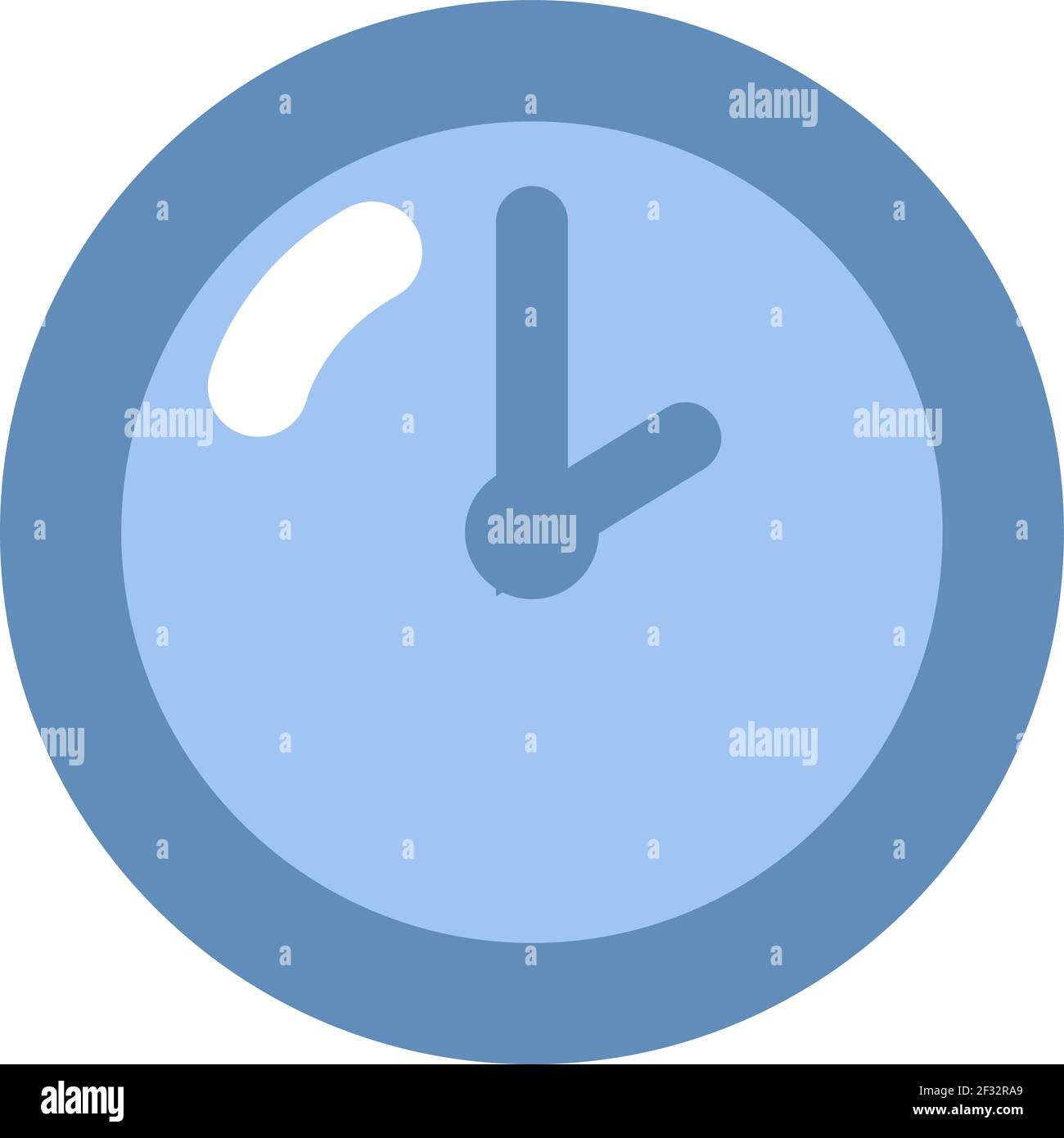 Blue clock, illustration, vector on a white background Stock Vector ...