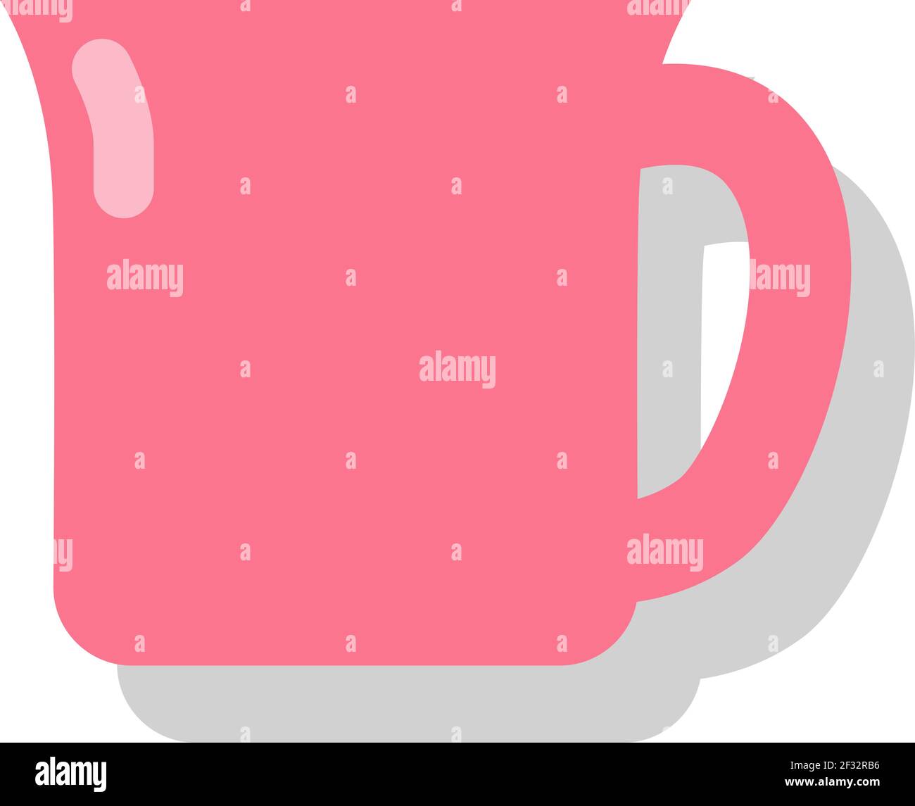 Big pink mug, illustration, vector on a white background Stock Vector ...
