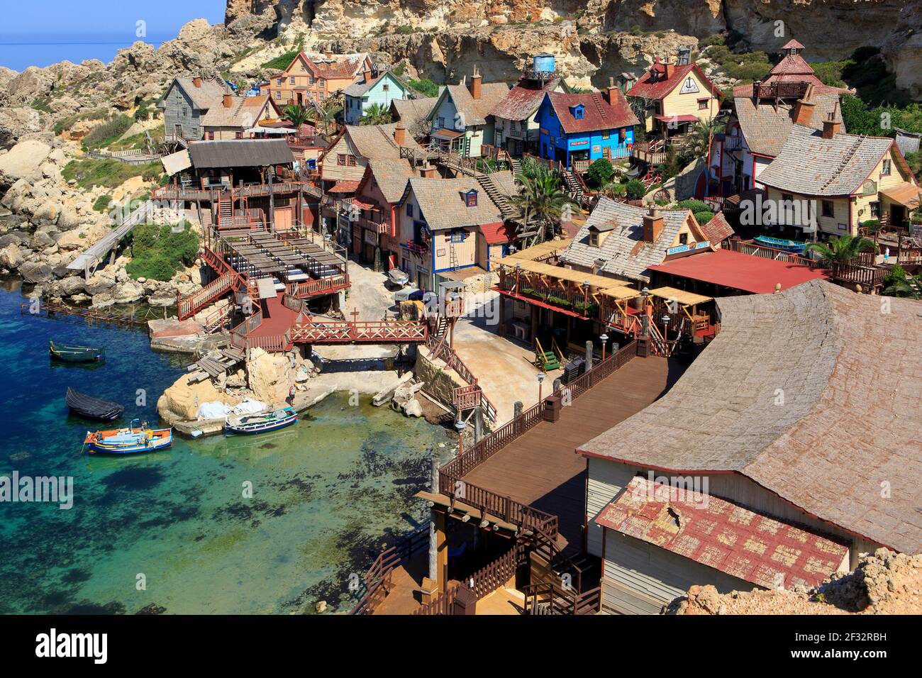 Panoramic view of Popeye Village (Sweethaven Village), the film set of ...
