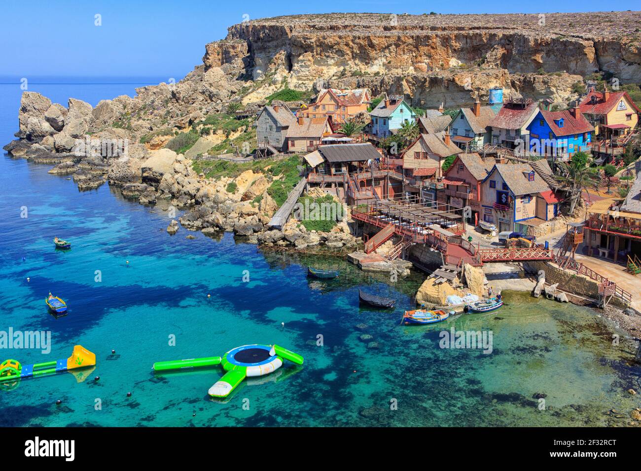 Panoramic view of Popeye Village (Sweethaven Village), the film set of ...