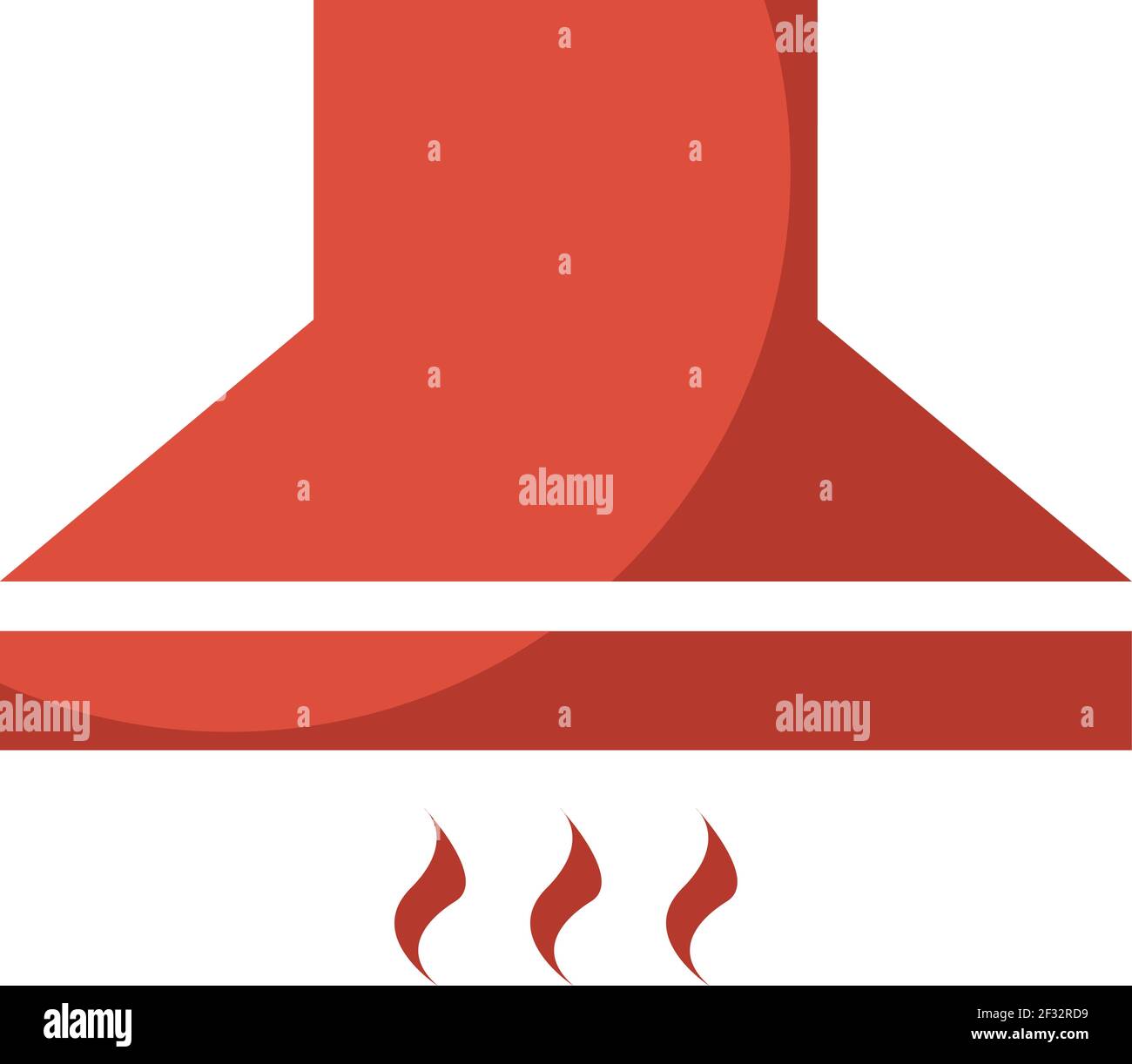 Red extractor hood, illustration, vector on a white background Stock ...