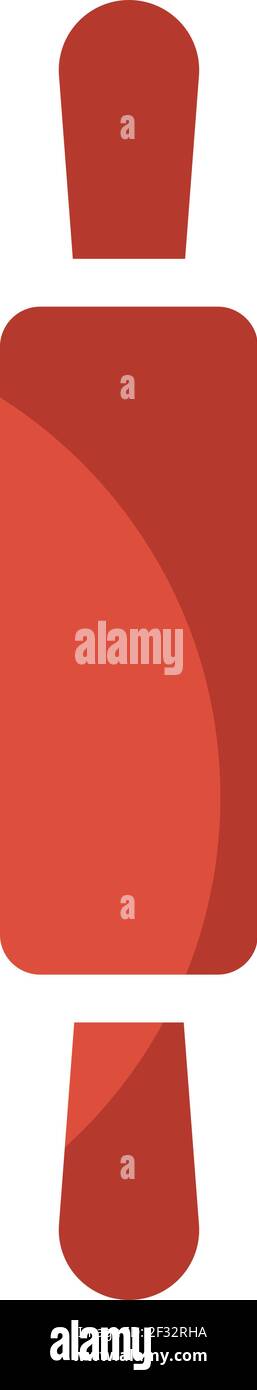Red rolling pin, illustration, vector on a white background Stock ...