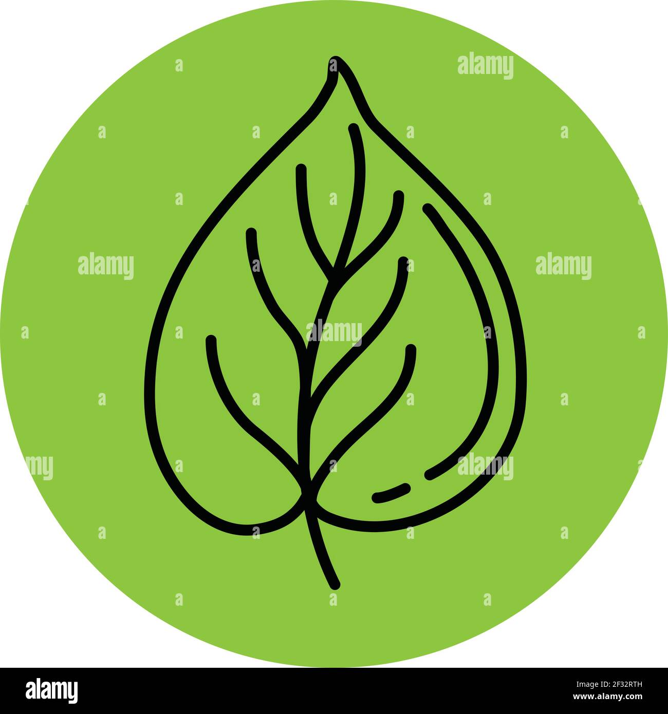 Heart shaped green leaf, illustration, vector on a white background ...
