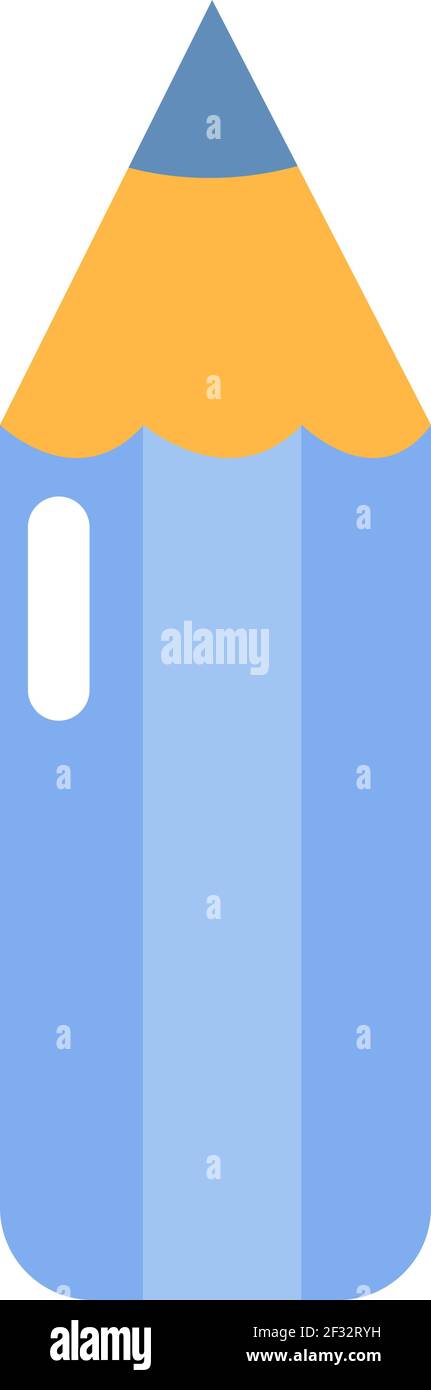 Blue pencil, illustration, vector on a white background Stock Vector ...