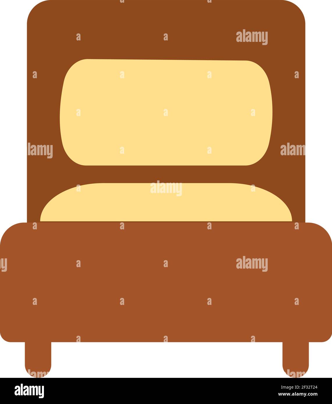 Wooden bed, illustration, vector on a white background Stock Vector ...