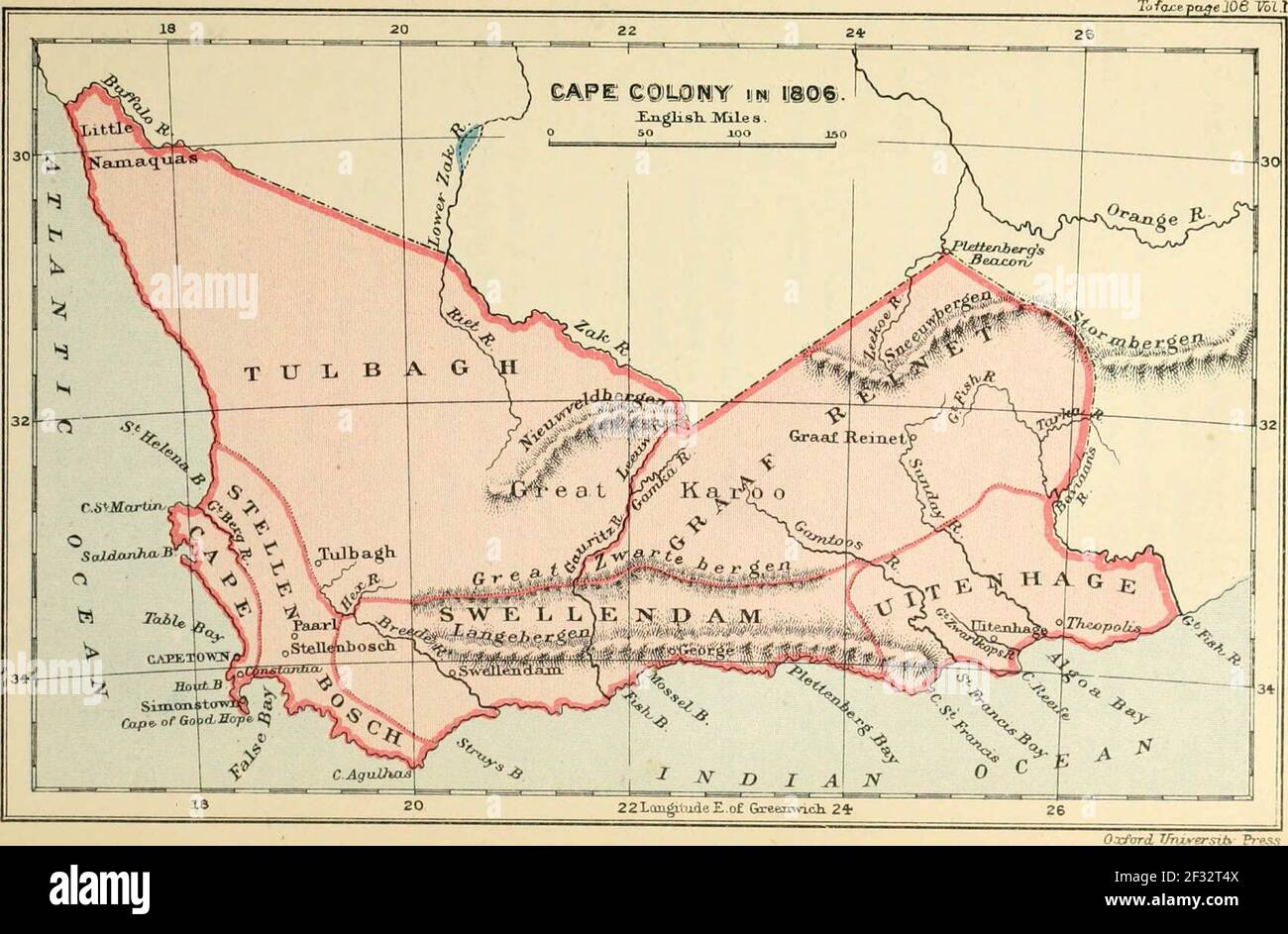 Cape Colony in 1806 Stock Photo - Alamy