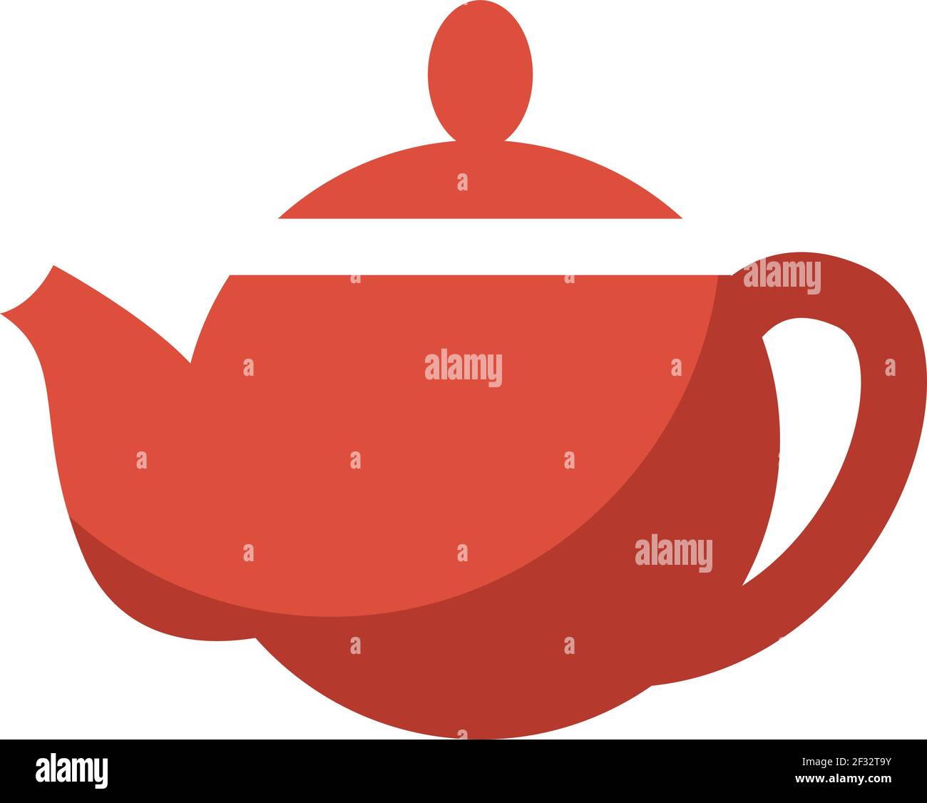 Red teapot, illustration, vector on a white background Stock Vector ...