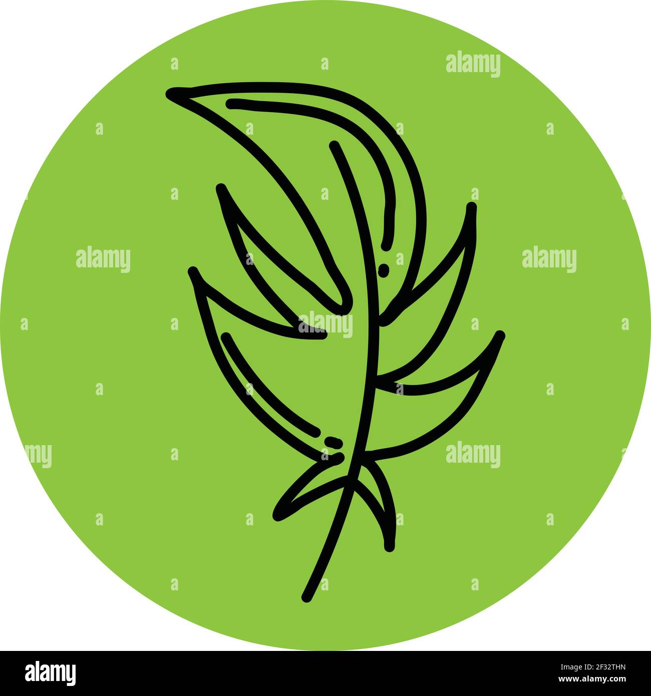 Weird shaped green leaf, illustration, vector on a white background ...