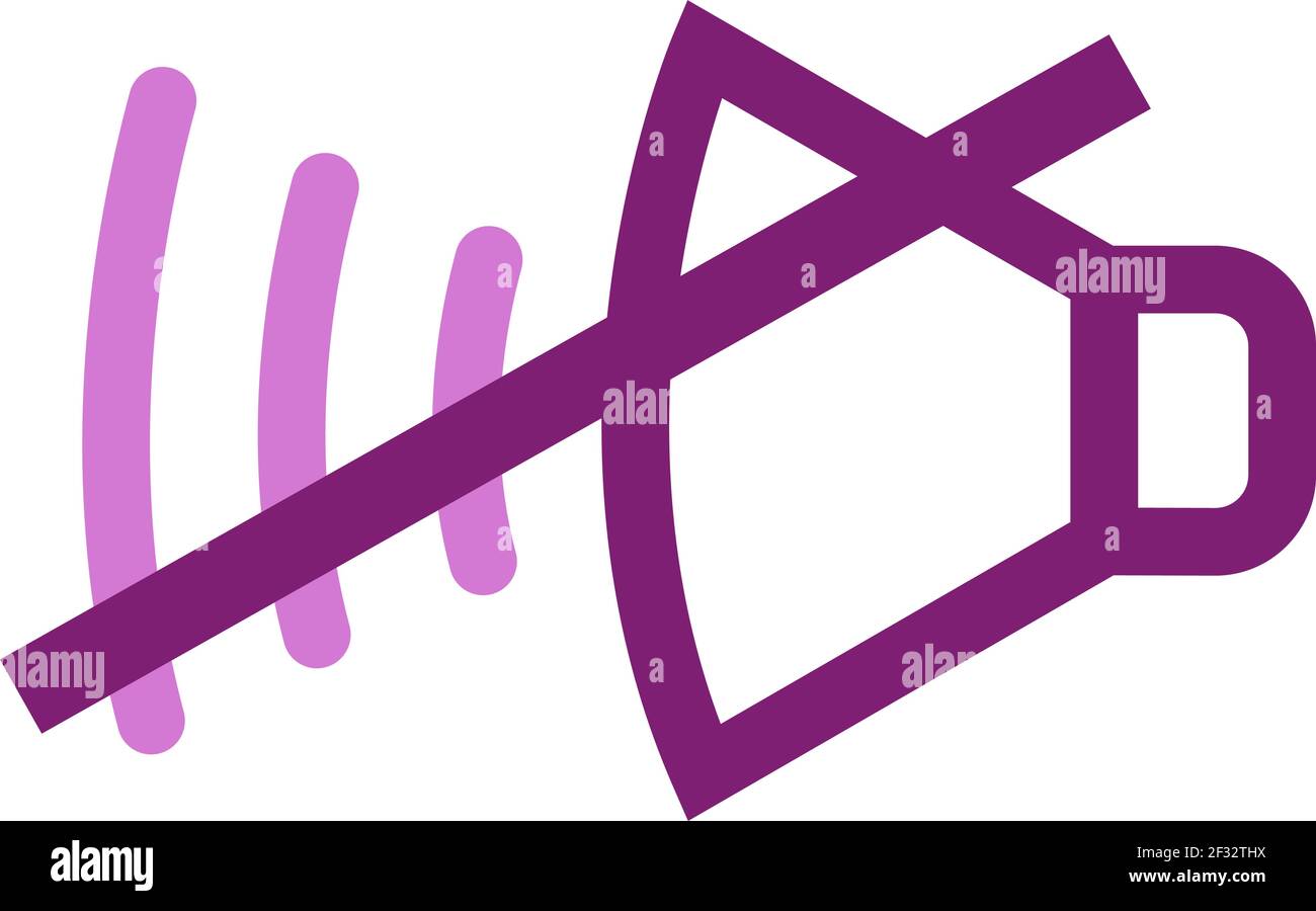 Pink mute button, illustration, vector on a white background Stock ...