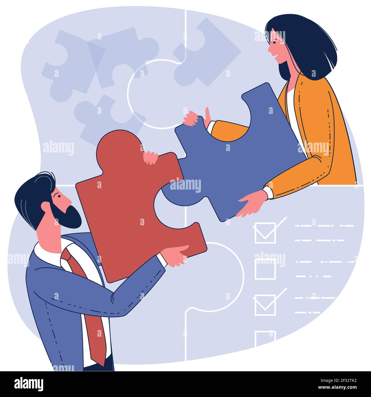 People connecting puzzle elements Stock Vector Image & Art - Alamy