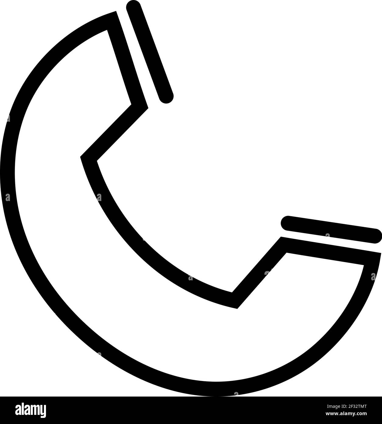 Weird phone handle, illustration, vector on a white background Stock ...