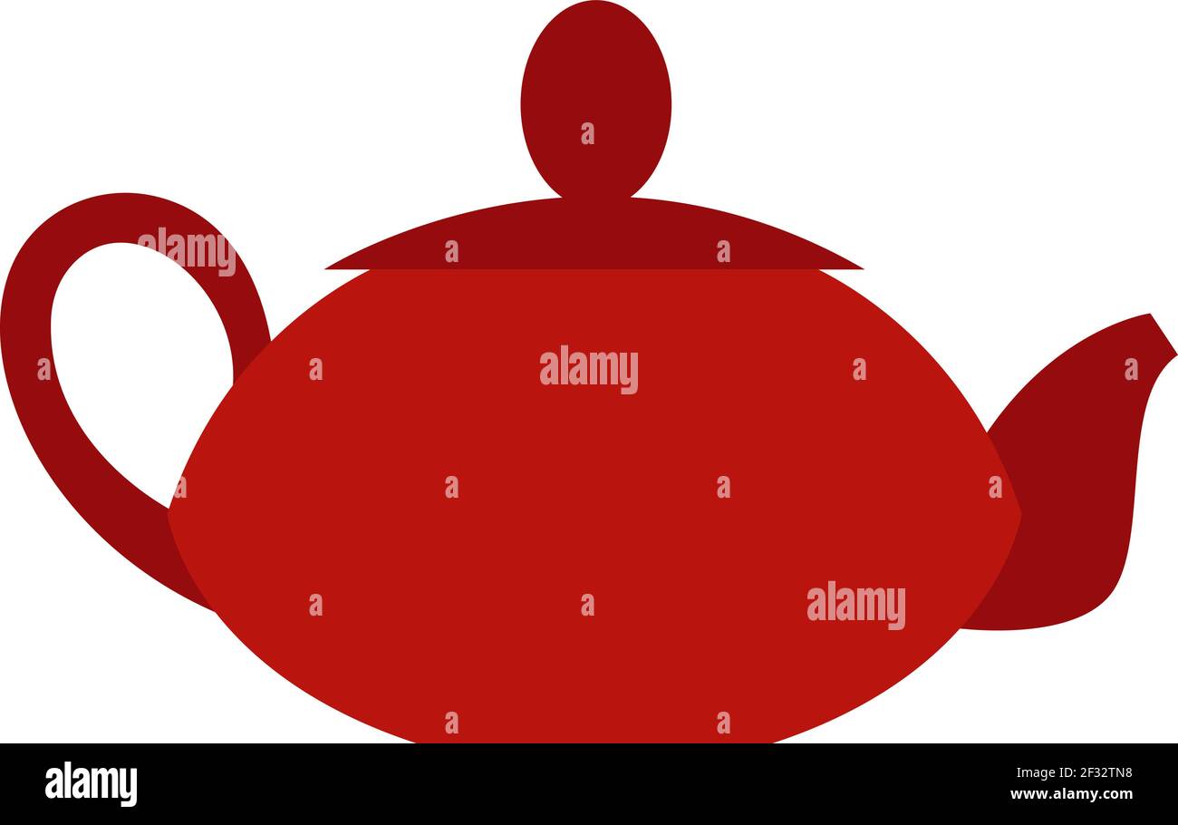 Small red teapot, illustration, vector on a white background Stock ...