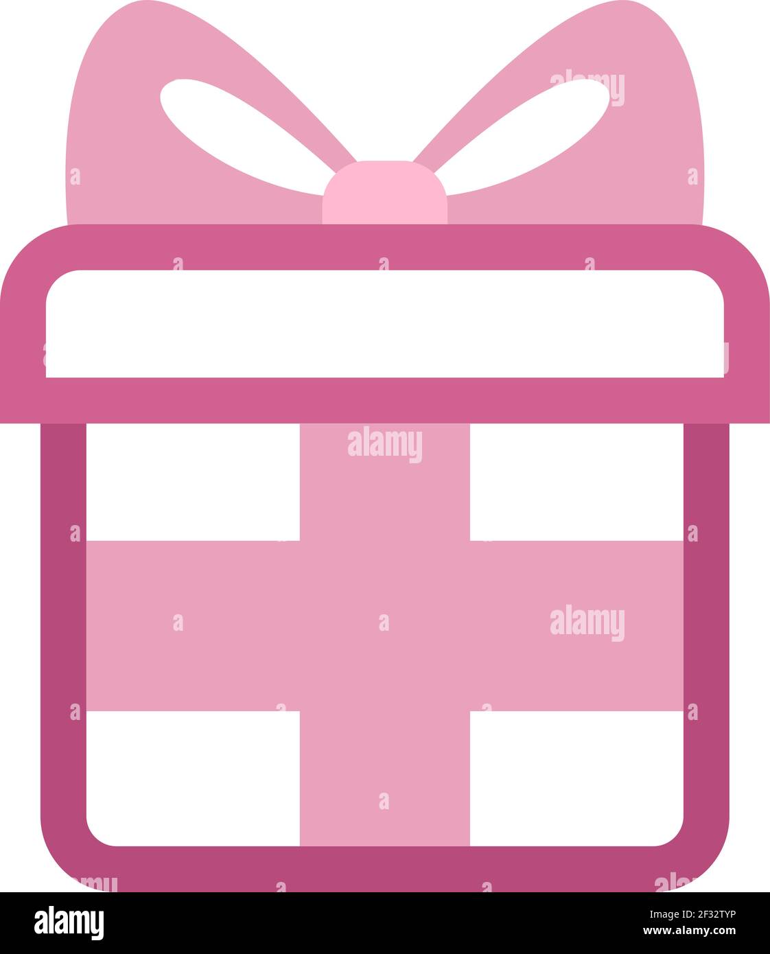 Pink present, illustration, vector on a white background Stock Vector ...