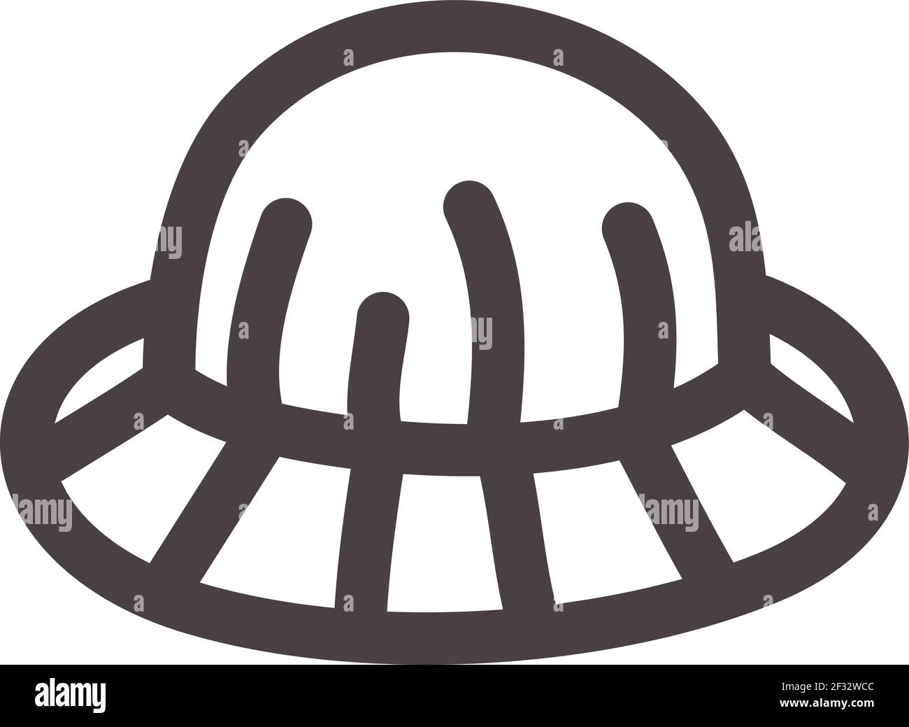 Small hat with lines, illustration, vector on a white background Stock ...