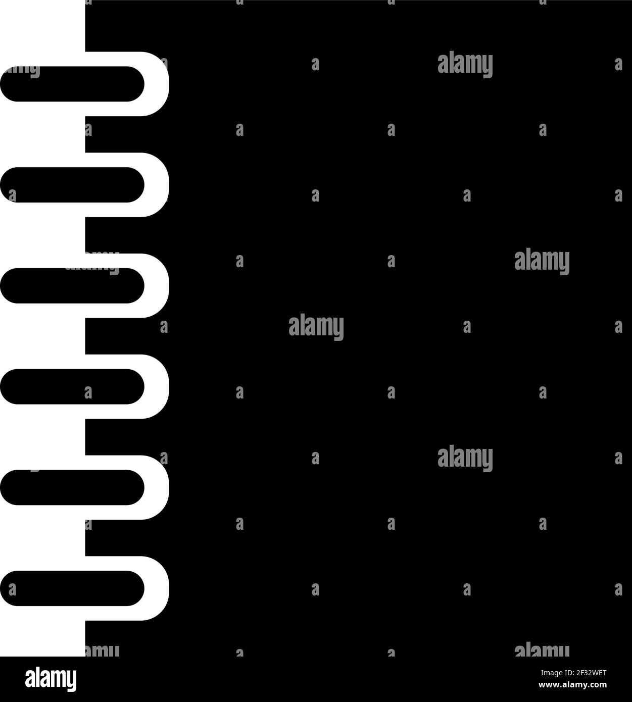 Black work notebook, illustration, vector on a white background Stock ...