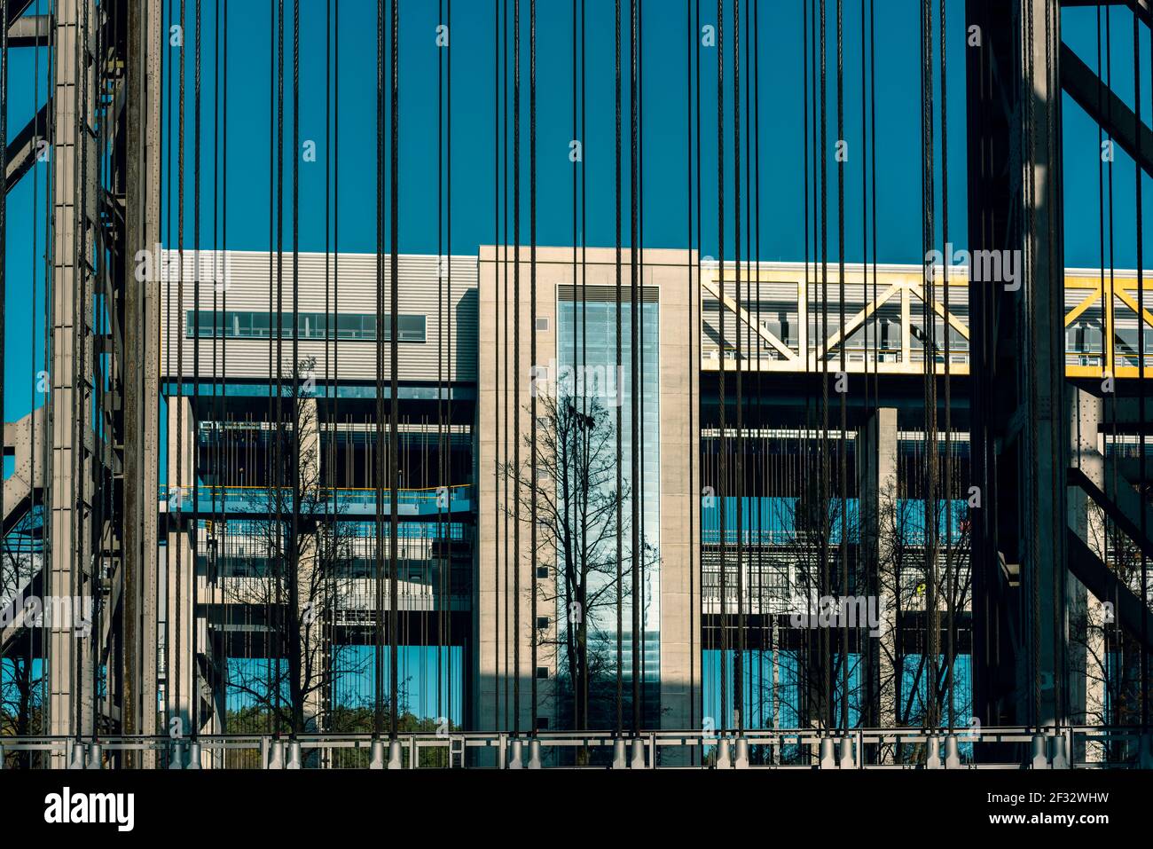 Steel Cables At The Boat Lift In Niederfinow Stock Photo - Alamy