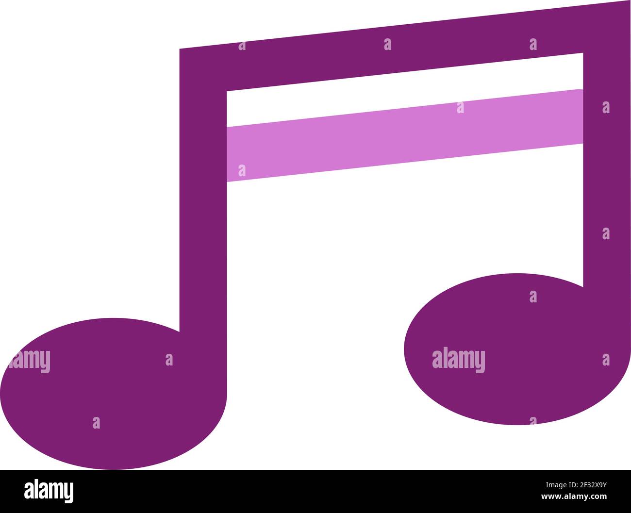 Pink music note, illustration, vector on a white background Stock ...