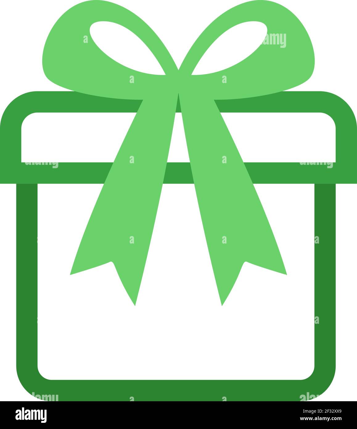 Green present, illustration, vector on a white background Stock Vector ...