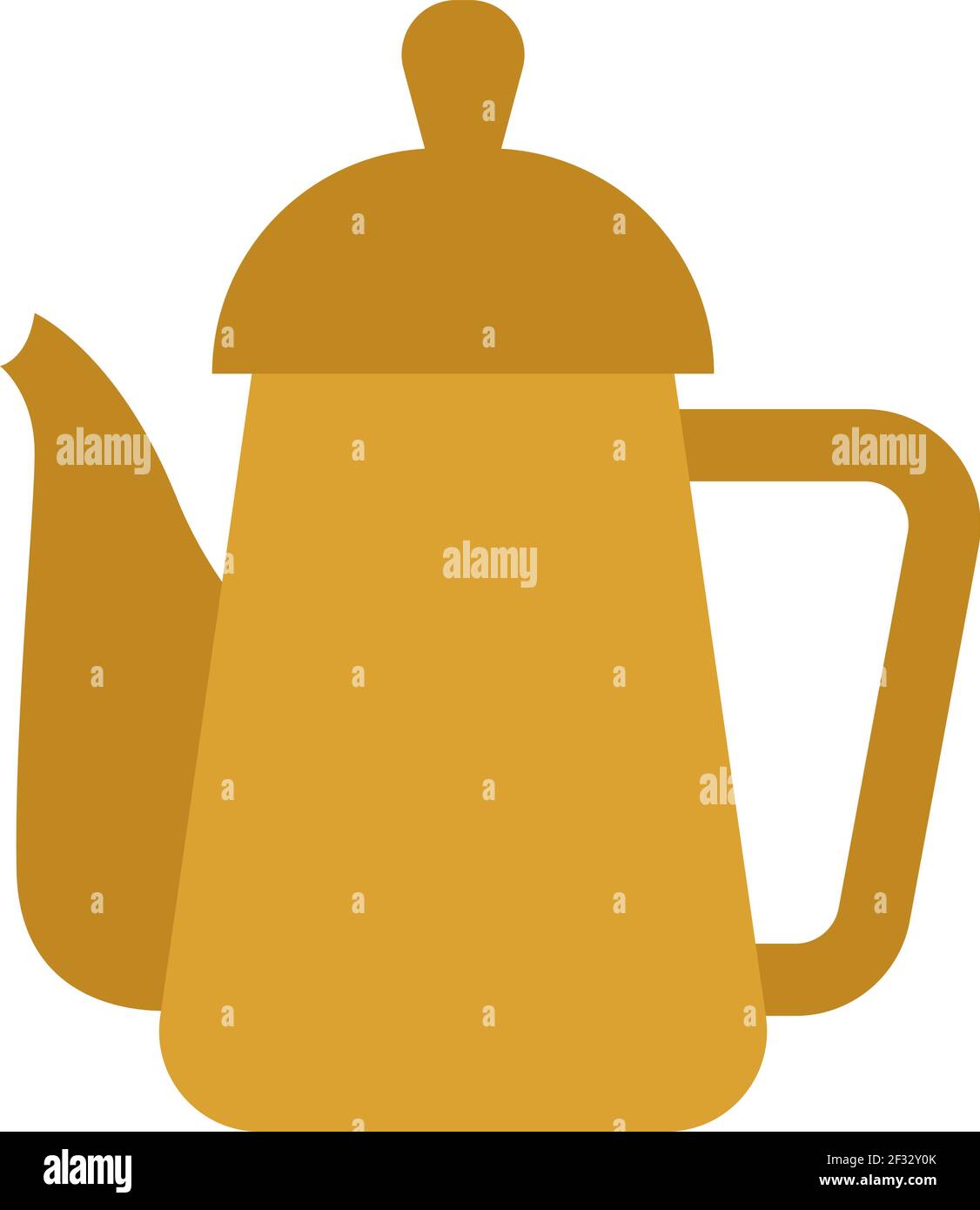 Long yellow teapot, illustration, vector on a white background Stock ...