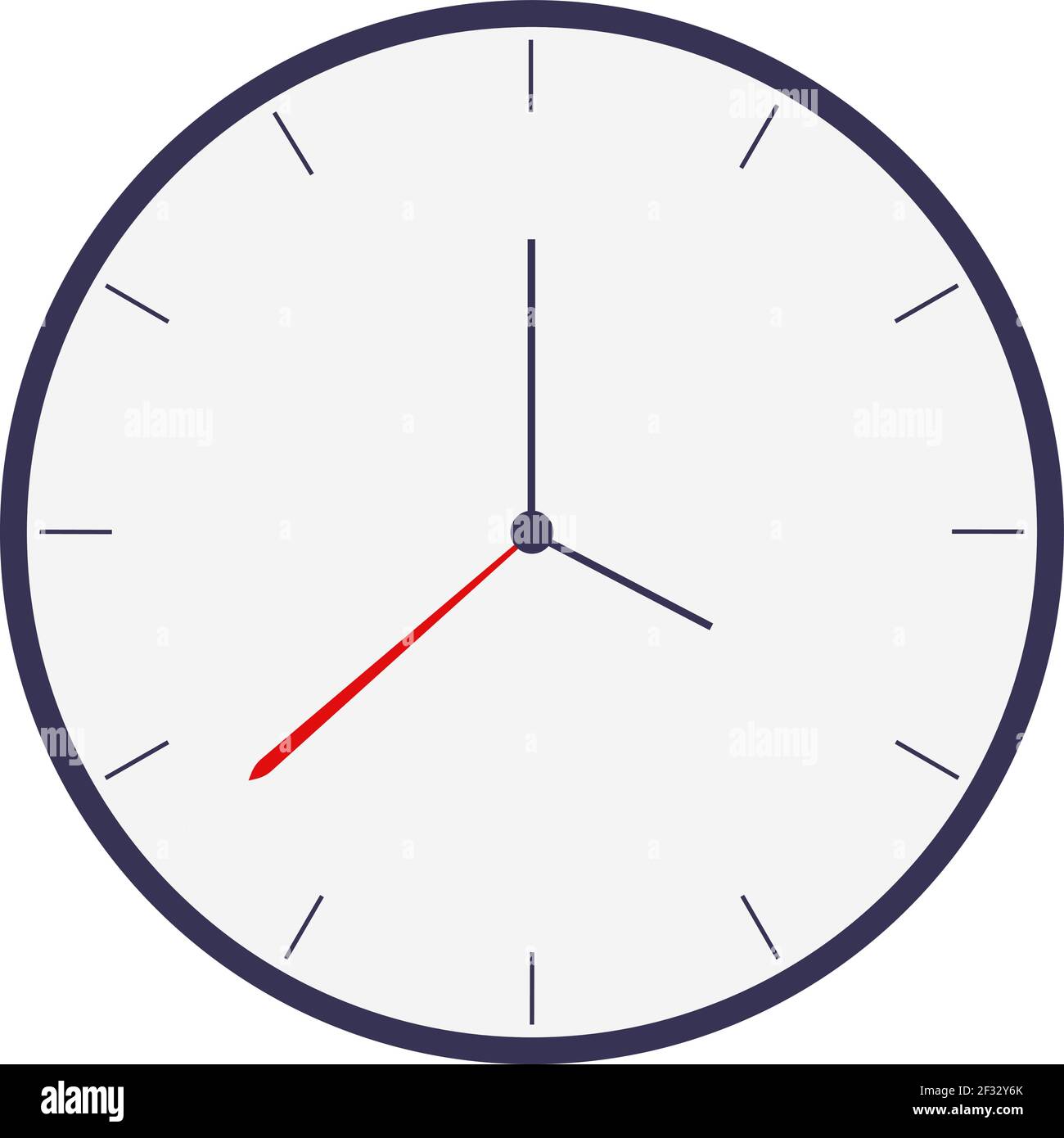 Wall clock, illustration, vector on white background Stock Vector Image ...