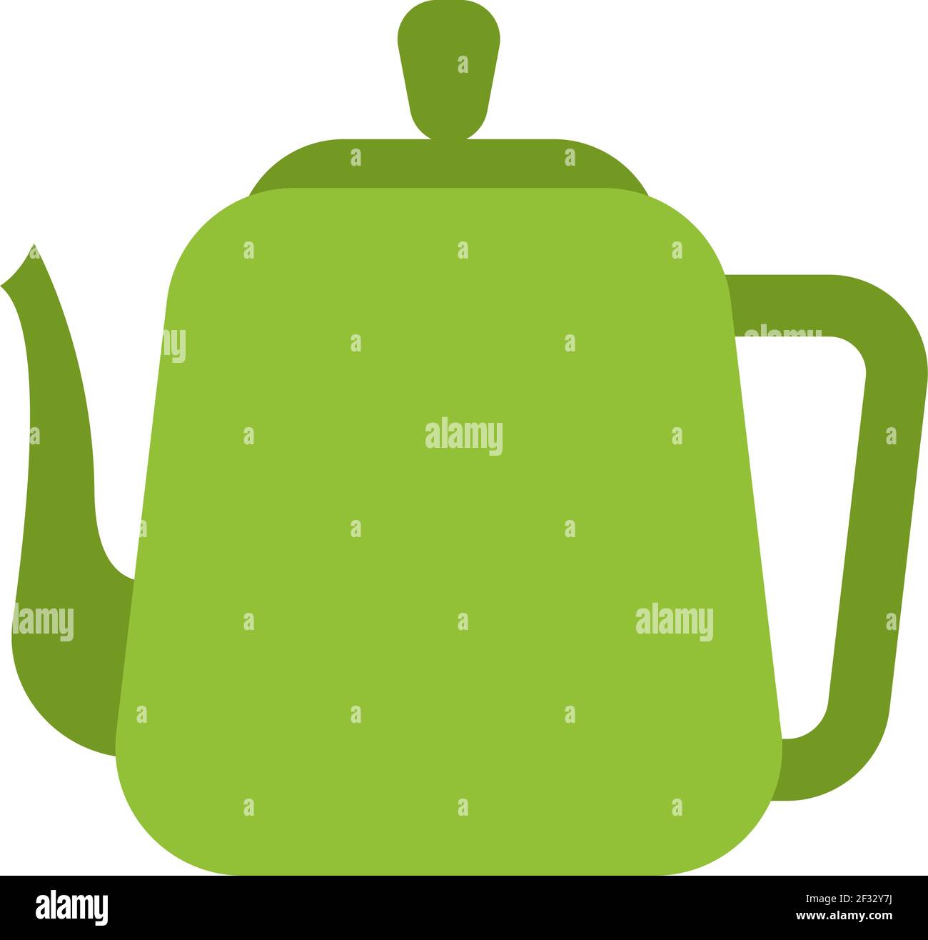 Bright green teapot, illustration, vector on a white background Stock ...