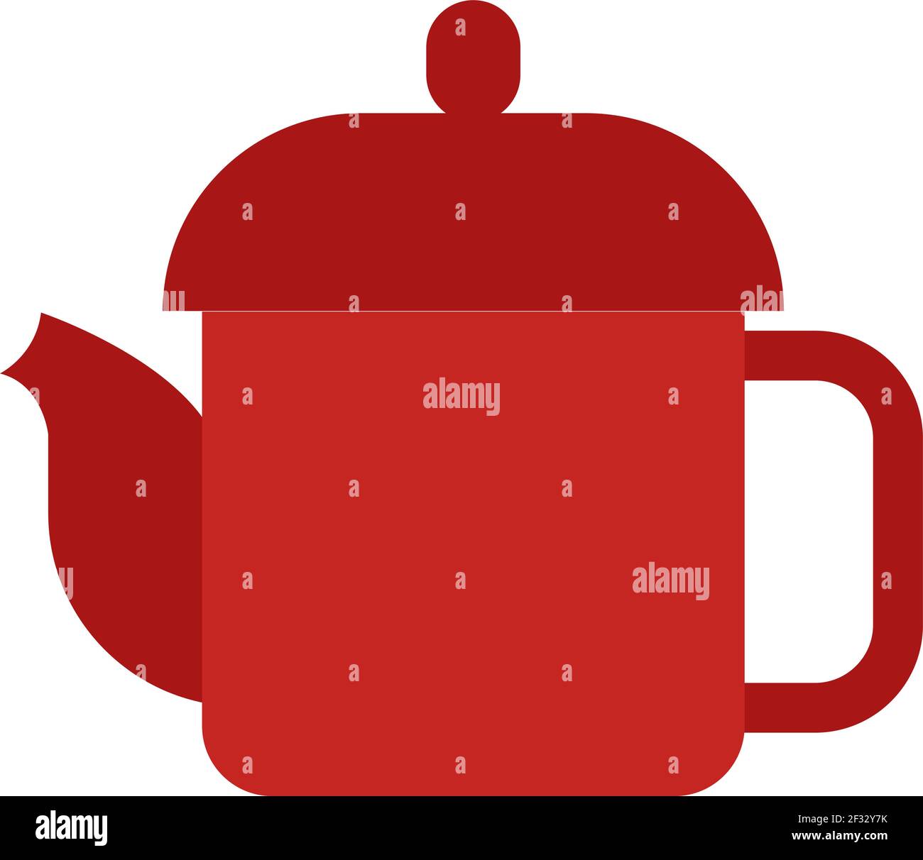 Old red teapot, illustration, vector on a white background Stock Vector ...