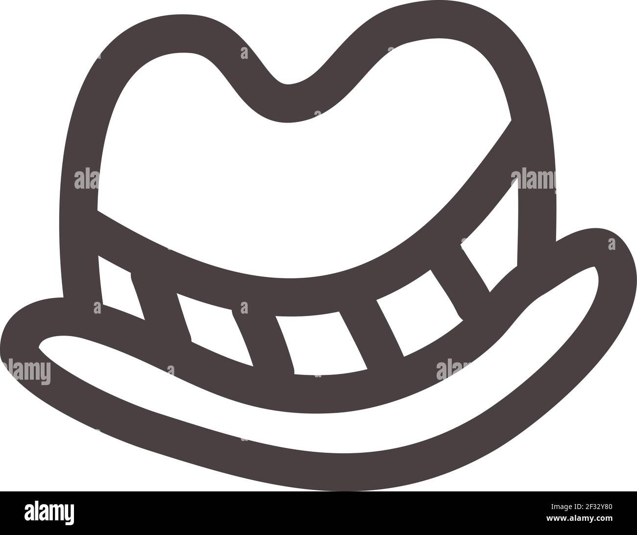 Old fashioned hat, illustration, vector on a white background Stock ...