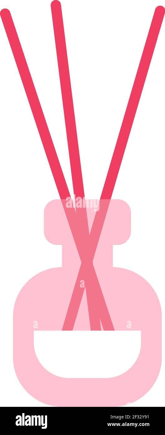 Pink aroma sticks, illustration, vector on a white background Stock ...