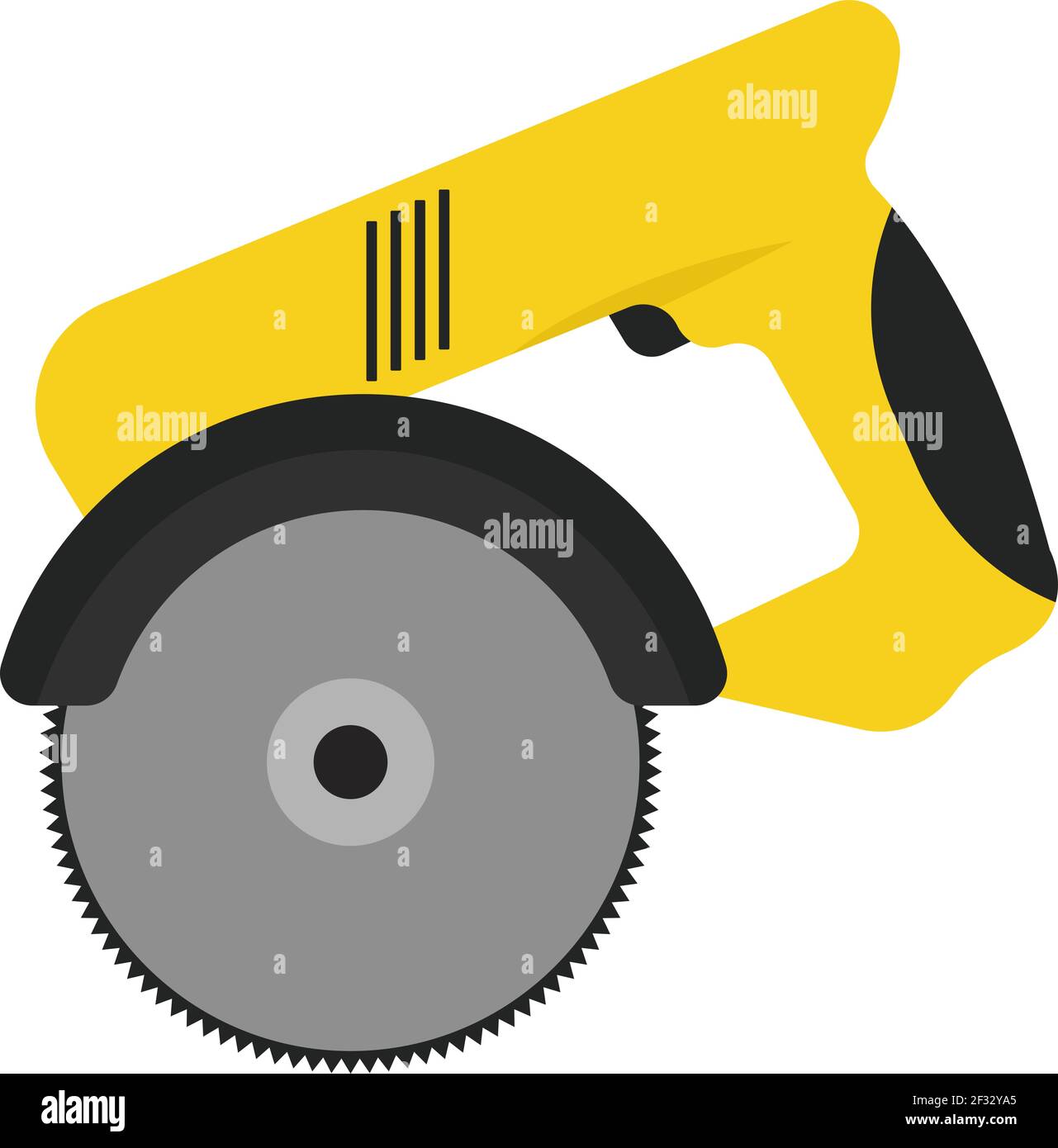 Electric yellow cutter, illustration, vector on white background Stock ...