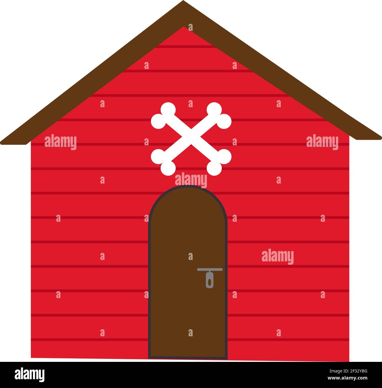 Red dog house, illustration, vector on white background Stock Vector ...