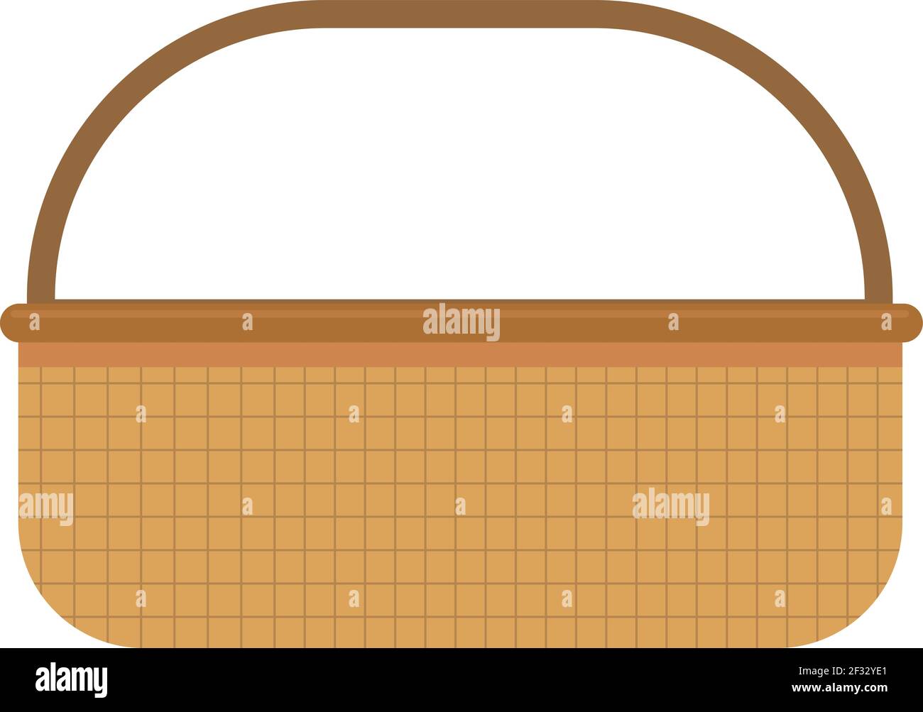 Wooden basket, illustration, vector on white background Stock Vector ...