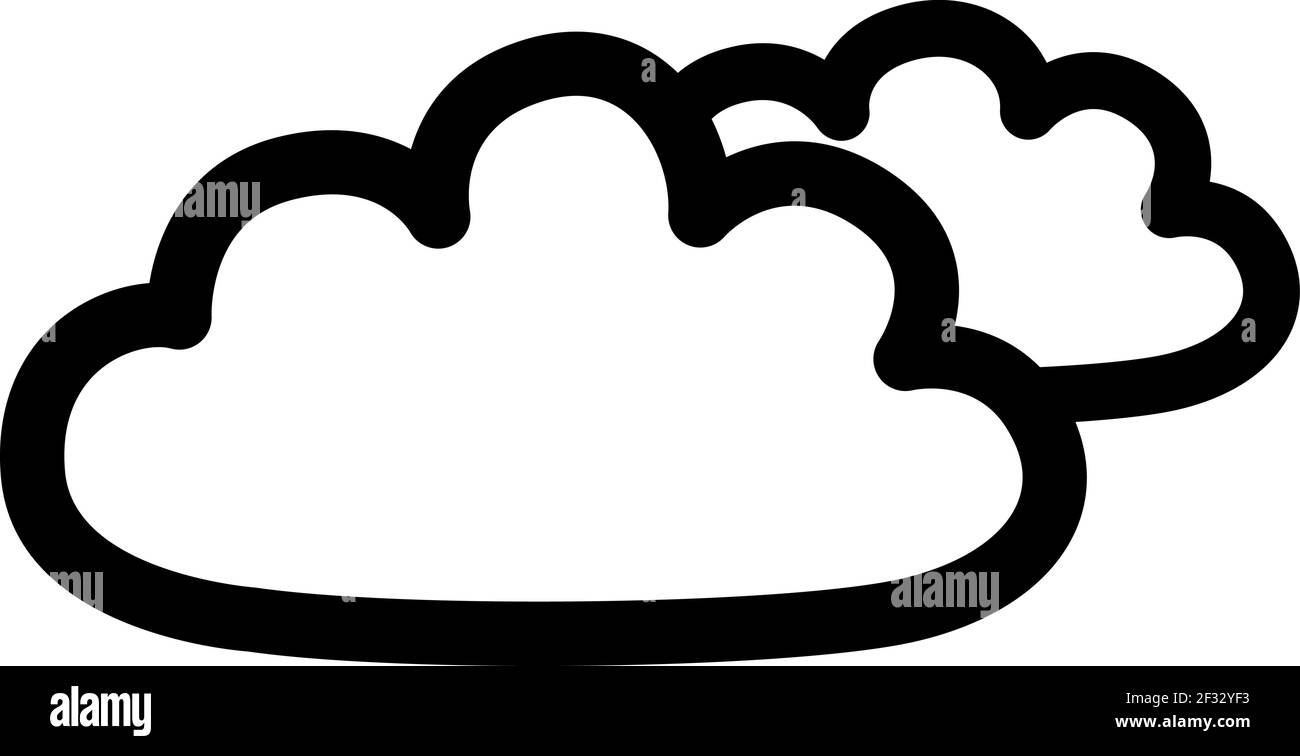 Two clouds, illustration, vector on a white background Stock Vector ...