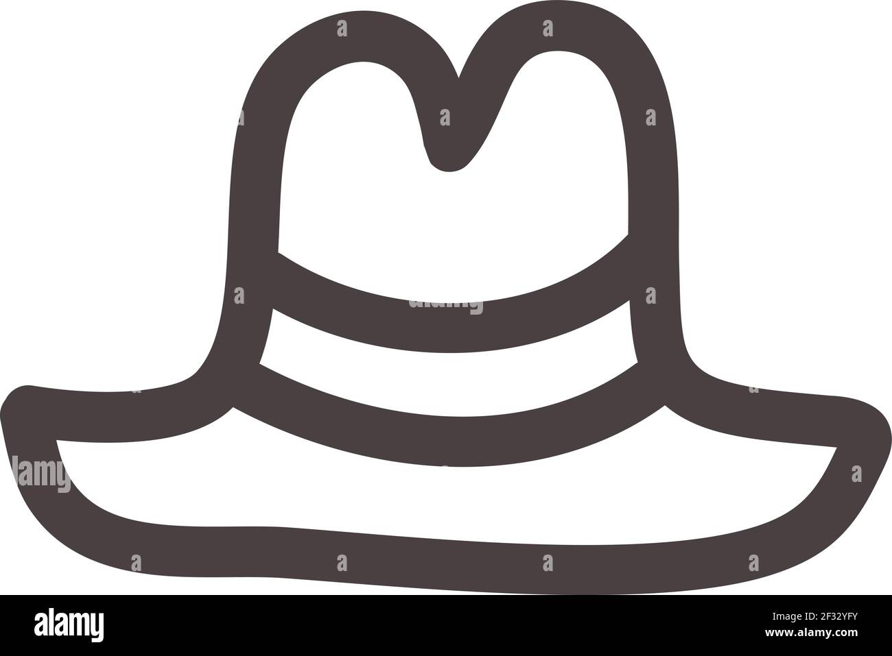 Sheriff hat, illustration, vector on a white background Stock Vector ...