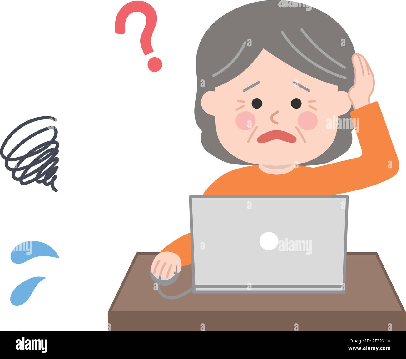 Woman struggling computer Stock Vector Images - Alamy