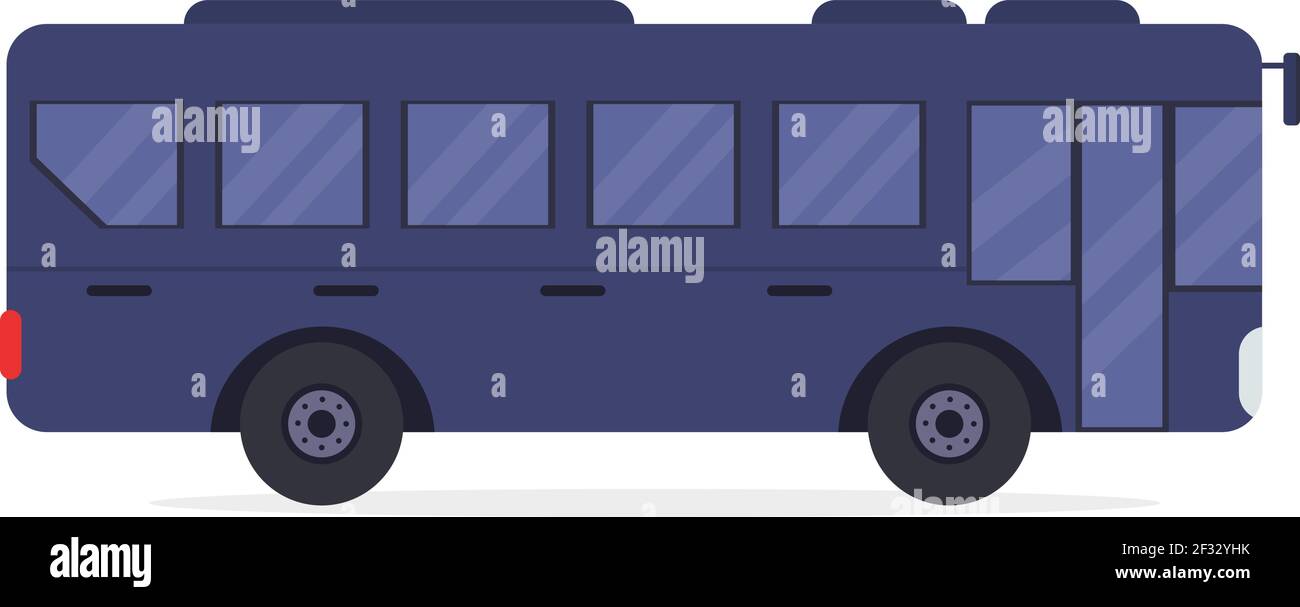 Blue bus, illustration, vector on white background Stock Vector Image ...