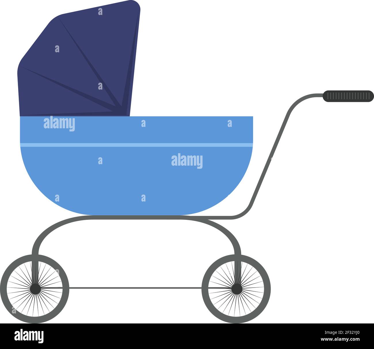 Baby trolley, illustration, vector on white background Stock Vector ...