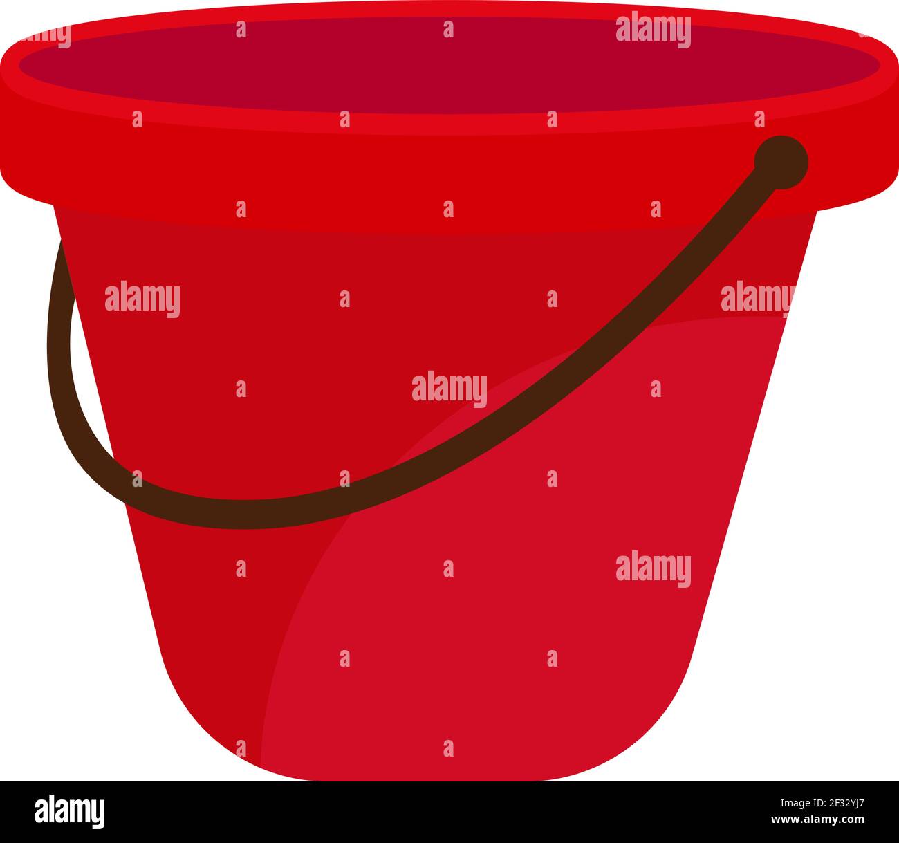 Red bucket, illustration, vector on white background Stock Vector Image ...