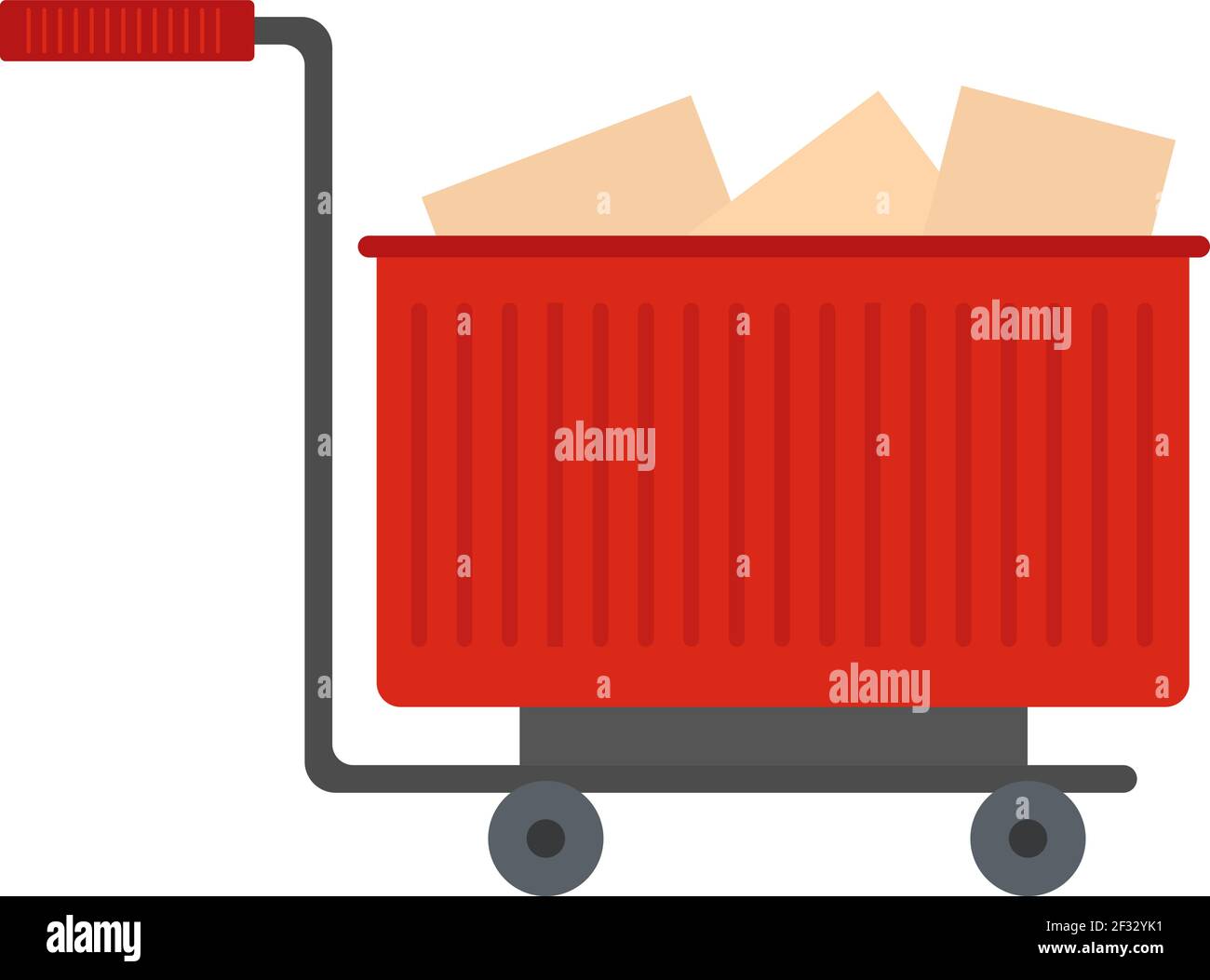 Red cart, illustration, vector on white background Stock Vector Image ...