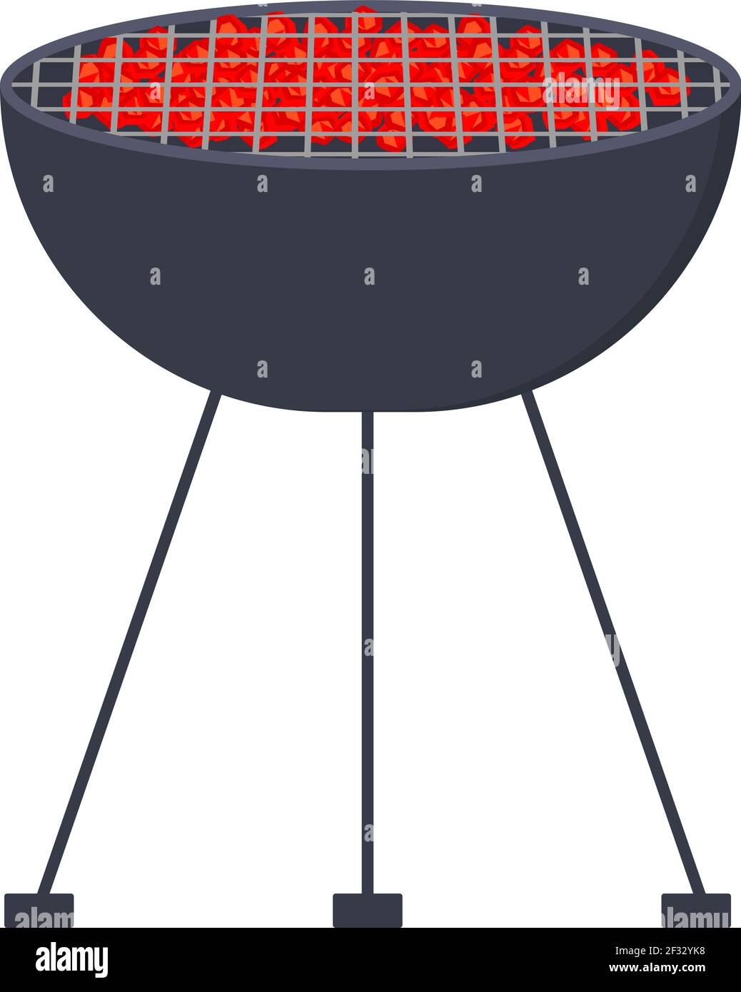 Barbeque grill, illustration, vector on white background Stock Vector ...