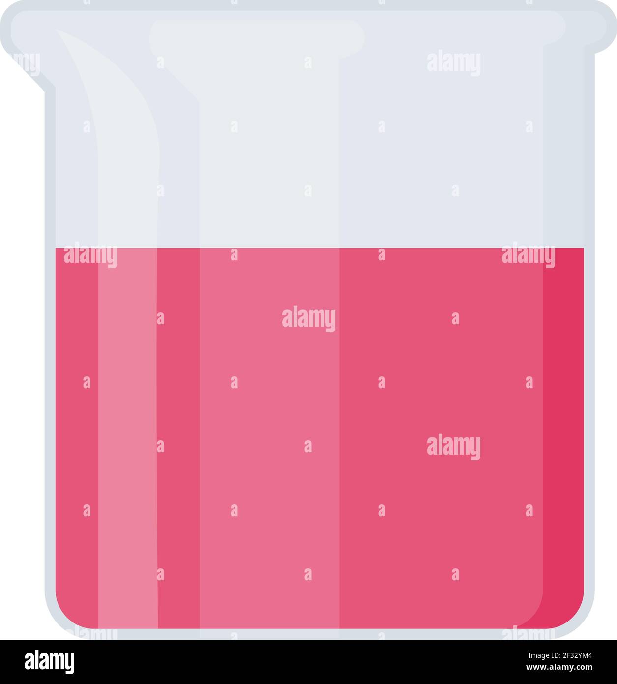 Chemistry beaker, illustration, vector on white background Stock Vector ...