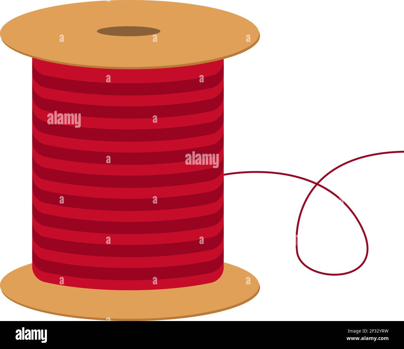 Red bobbin, illustration, vector on white background Stock Vector Image ...