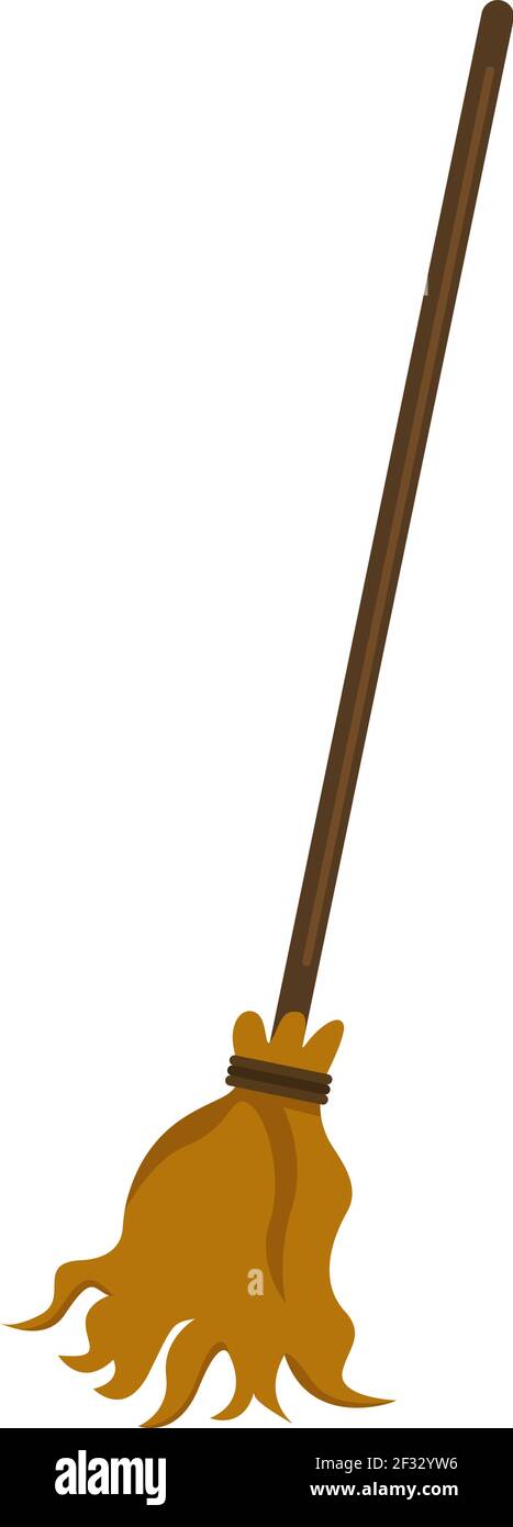 Cleaning broom, illustration, vector on white background Stock Vector ...