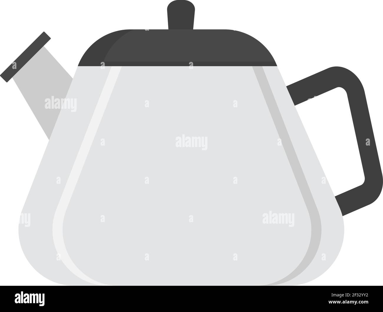 White kettle, illustration, vector on white background Stock Vector ...
