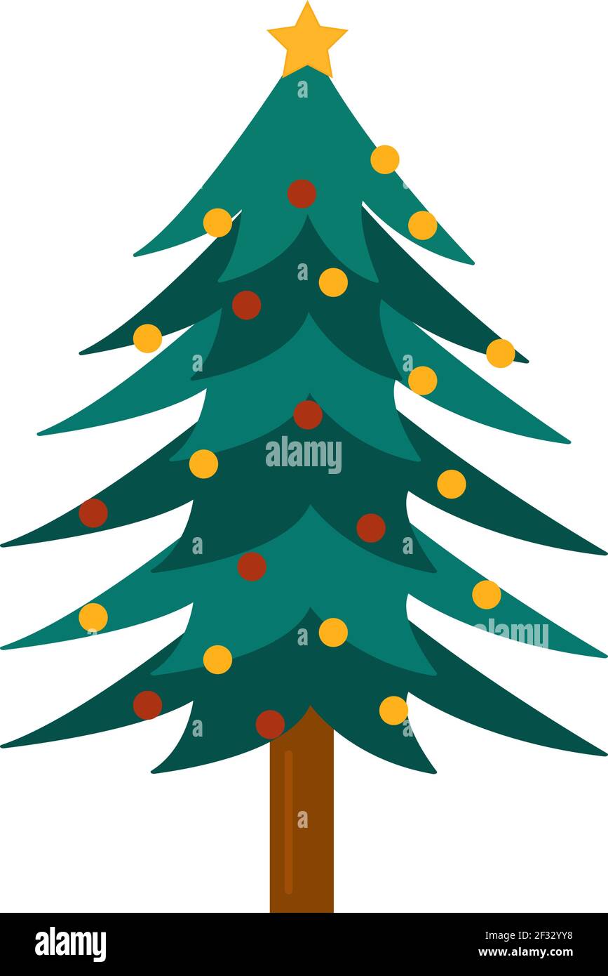 Christmas tree, illustration, vector on white background Stock Vector ...