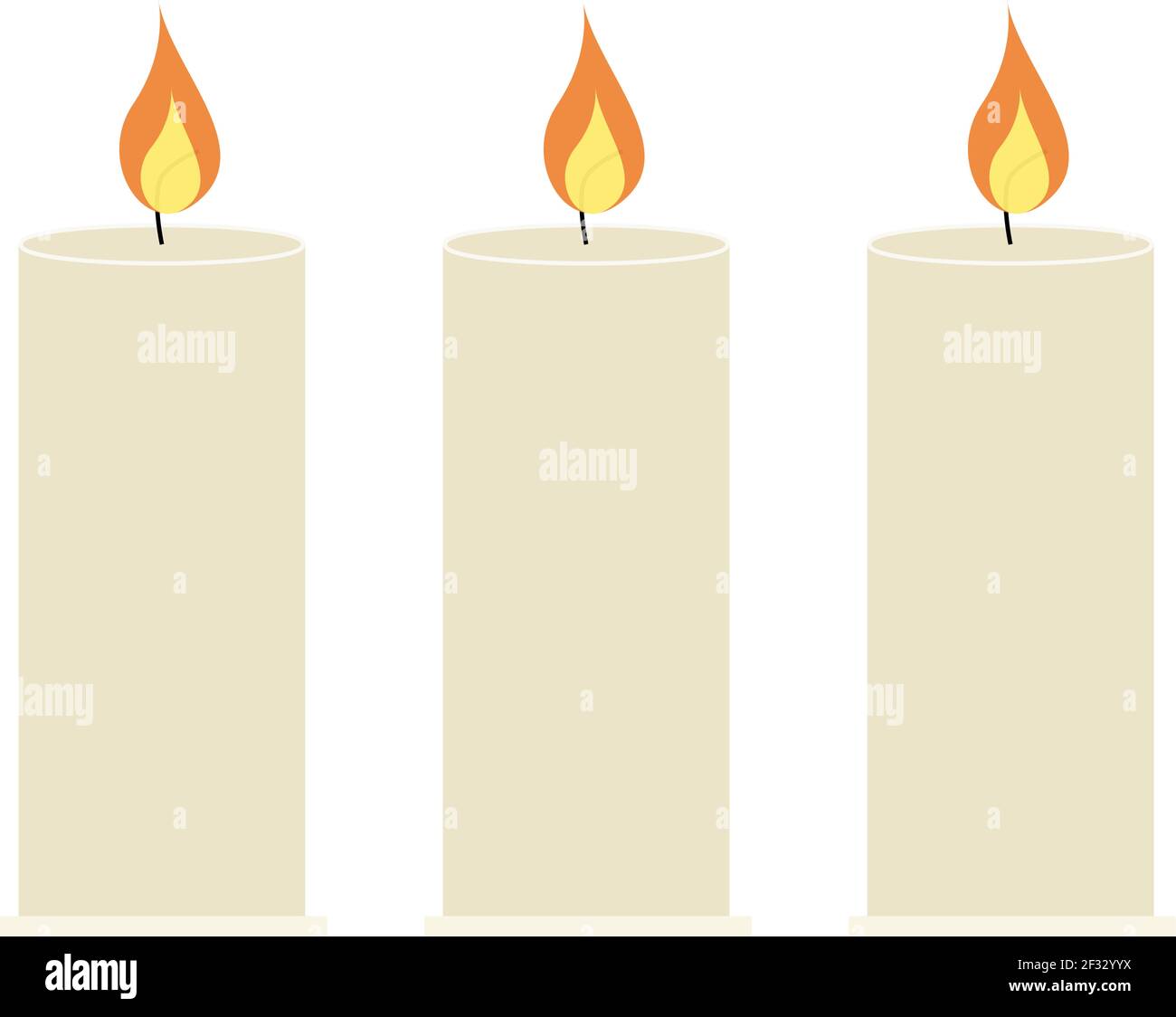 White candles, illustration, vector on white background Stock Vector ...