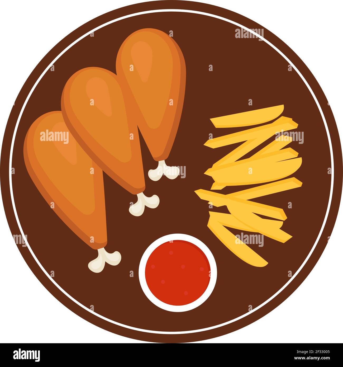 Plate with food, illustration, vector on white background Stock Vector ...