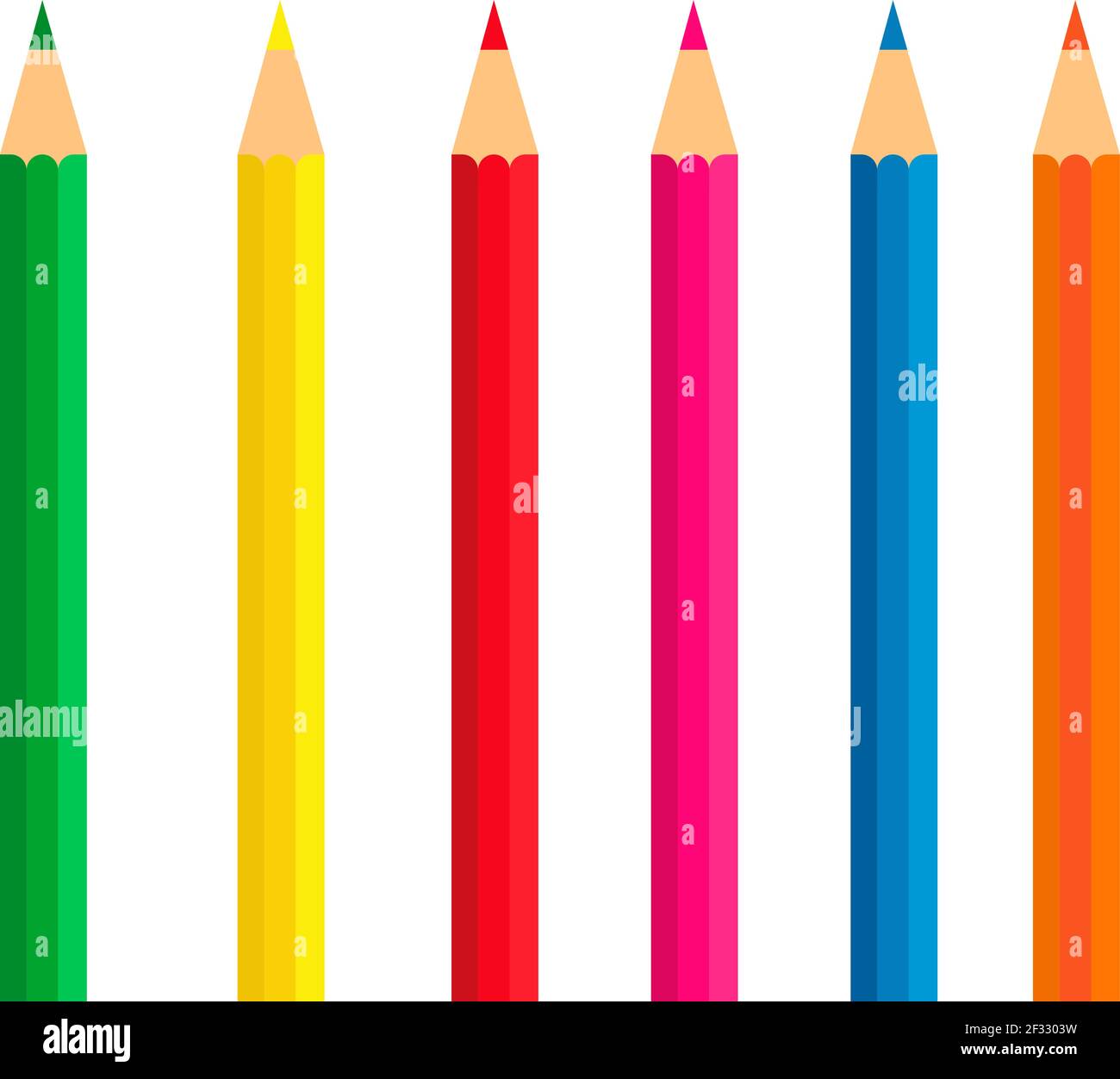 Colorful pencils, illustration, vector on white background Stock Vector ...
