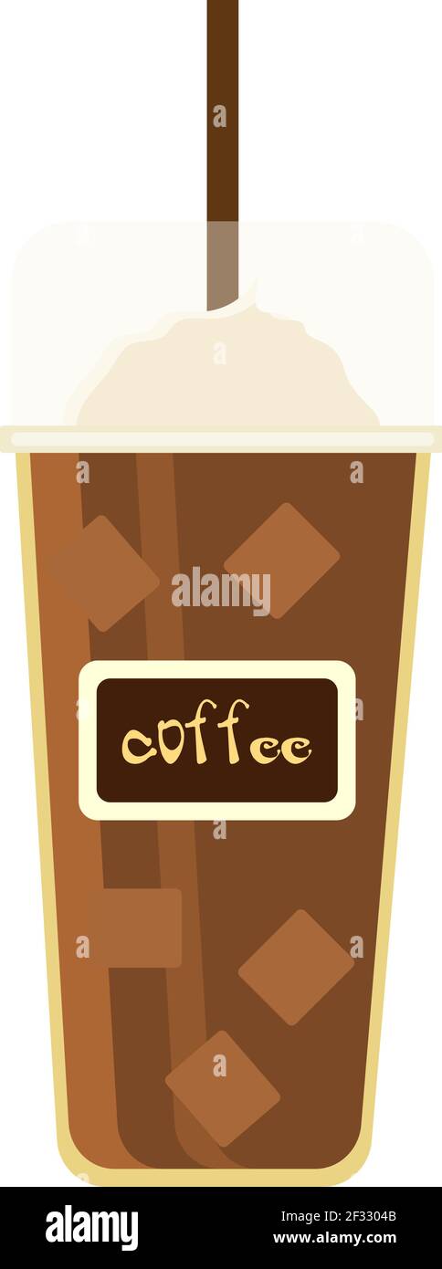 Ice coffee, illustration, vector on white background Stock Vector Image ...