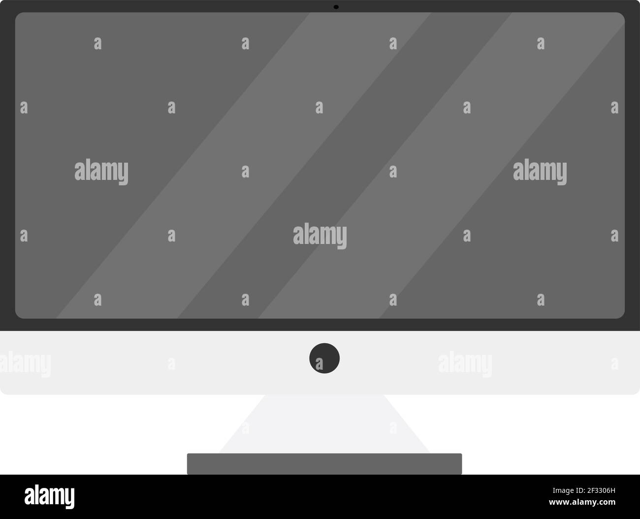 PC monitor, illustration, vector on white background Stock Vector Image ...